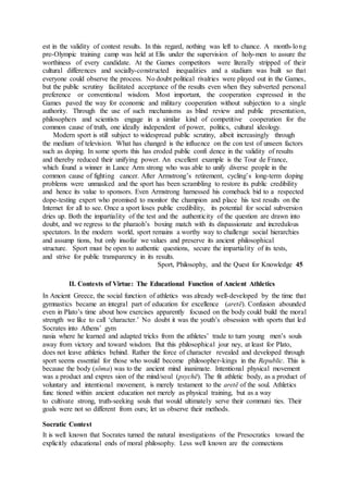 Riview Jurnal Sport, Philosophy, an The Quest For Knowledge | PDF