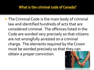 The criminal code of canada | PPTX