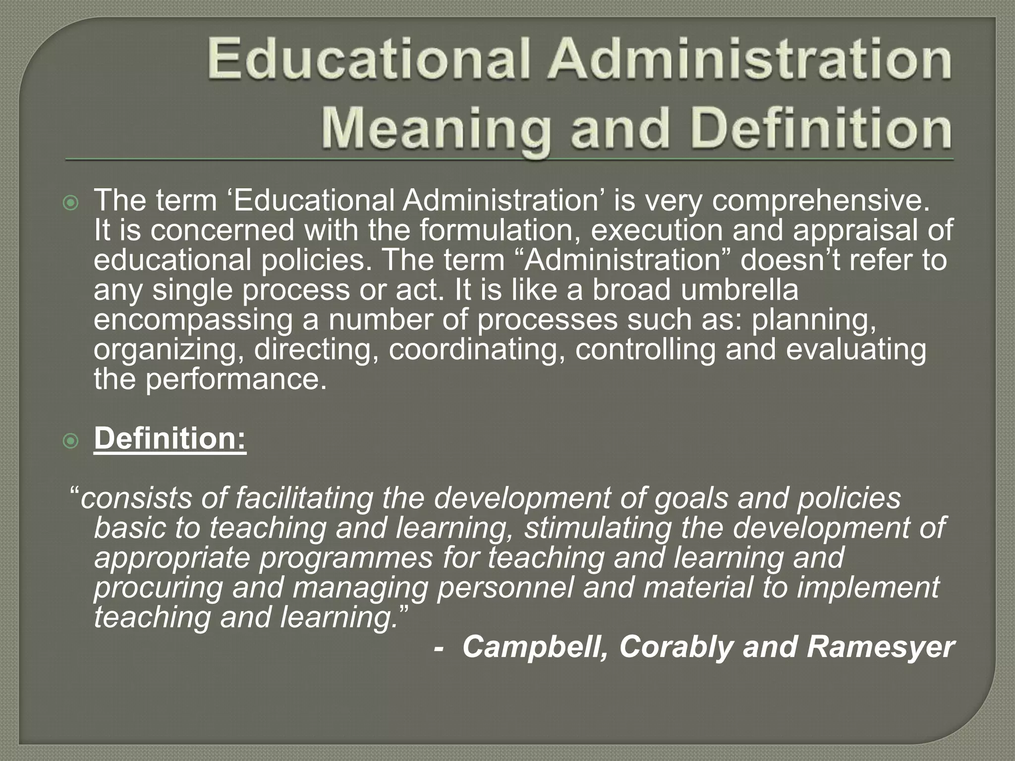 Educational Administration and Management | PPTX