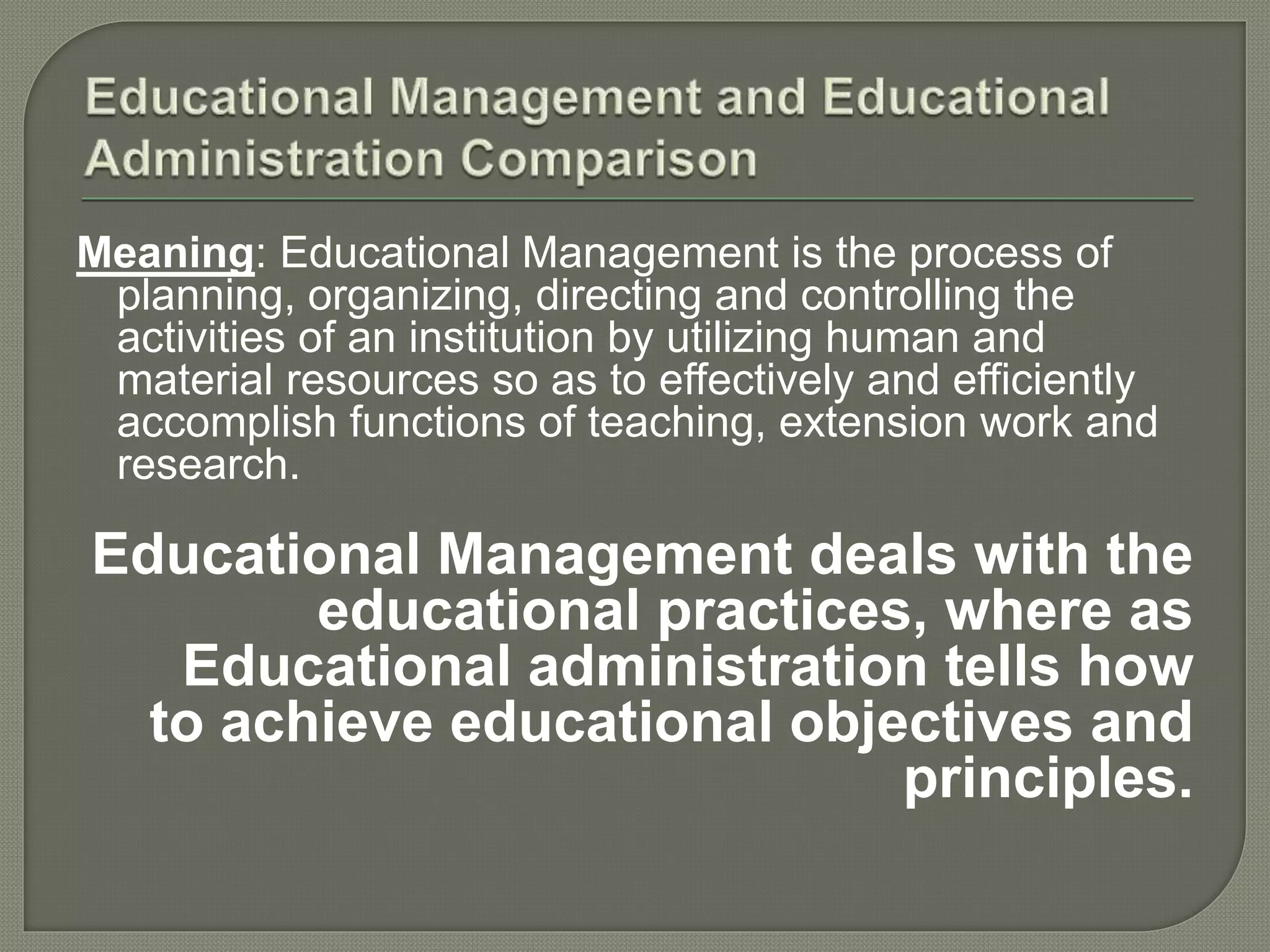 Educational Administration and Management | PPTX