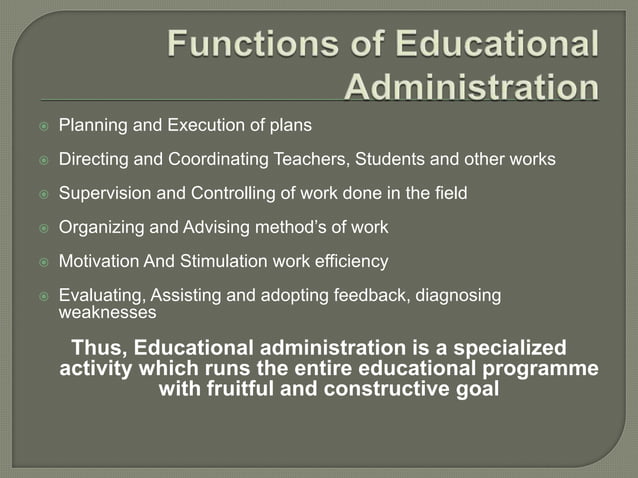 Educational Administration and Management | PPTX