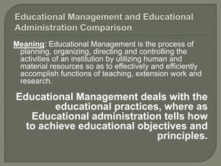 Educational Administration and Management | PPTX
