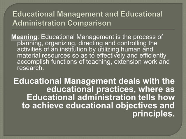 Educational Administration and Management | PPTX