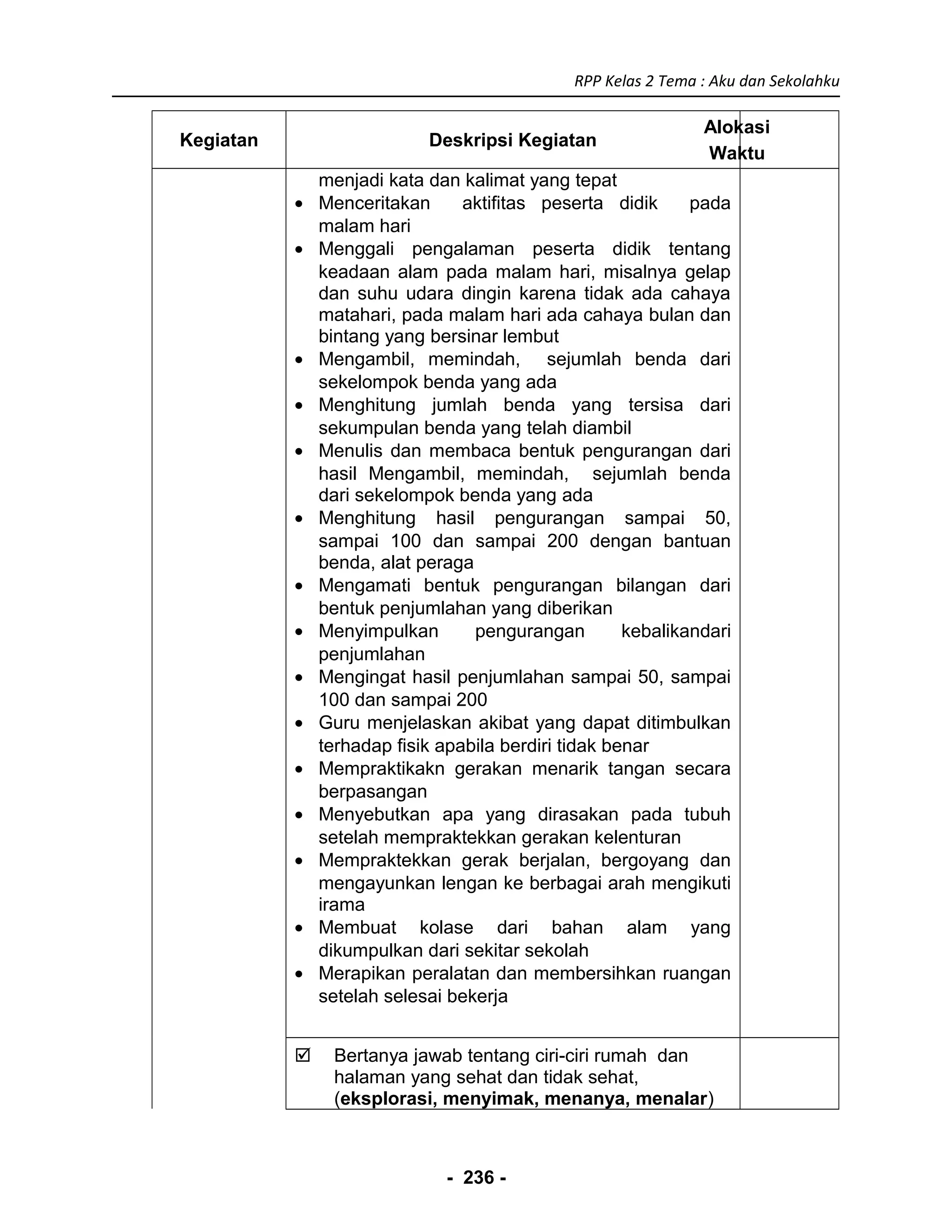 [4] rpp sd kelas 2 semester 1 aku dan sekolahku | PDF