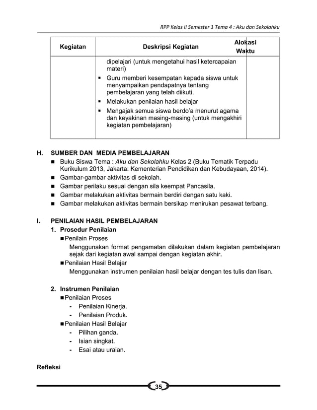 [4] rpp sd_kelas_2_semester_1_-_aku_dan_sekolahku[1] | PDF