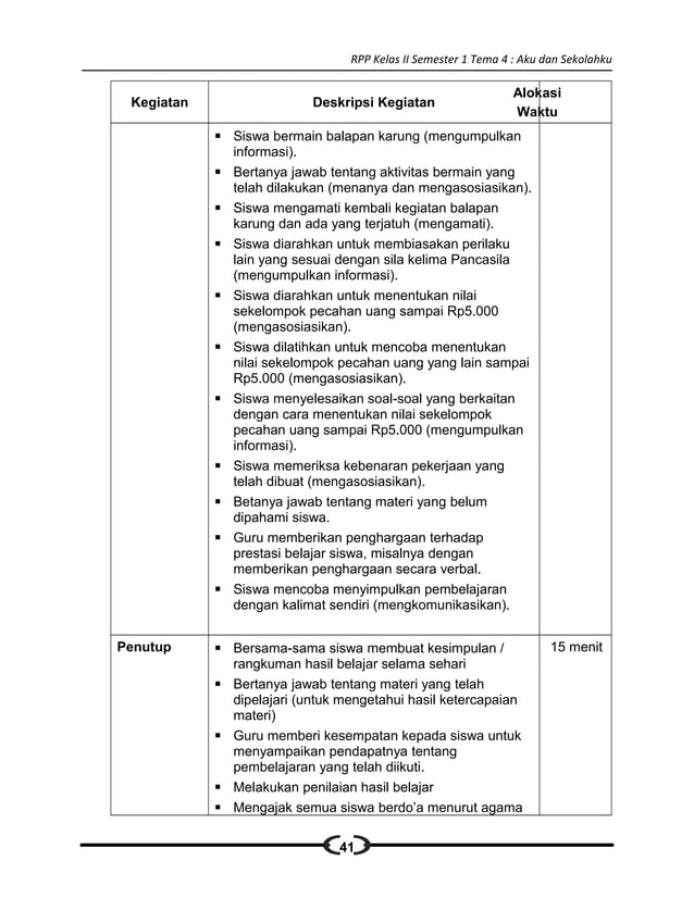 [4] rpp sd_kelas_2_semester_1_-_aku_dan_sekolahku[1] | PDF