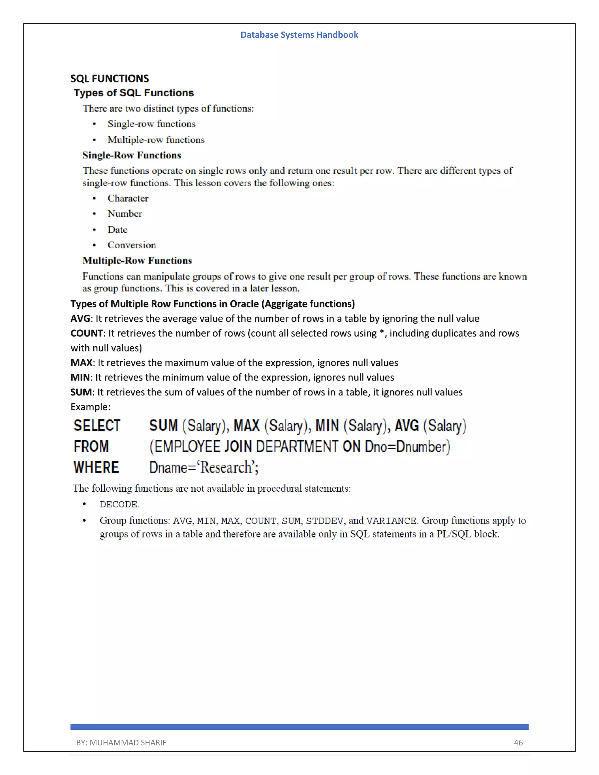 4rth Complete book Database systems Handbook dbms rdbms by Muhammad Sharif.pdf | Databases ...