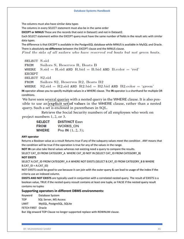 4rth Complete Book Database Systems Handbook Dbms Rdbms By Muhammad Sharifpdf