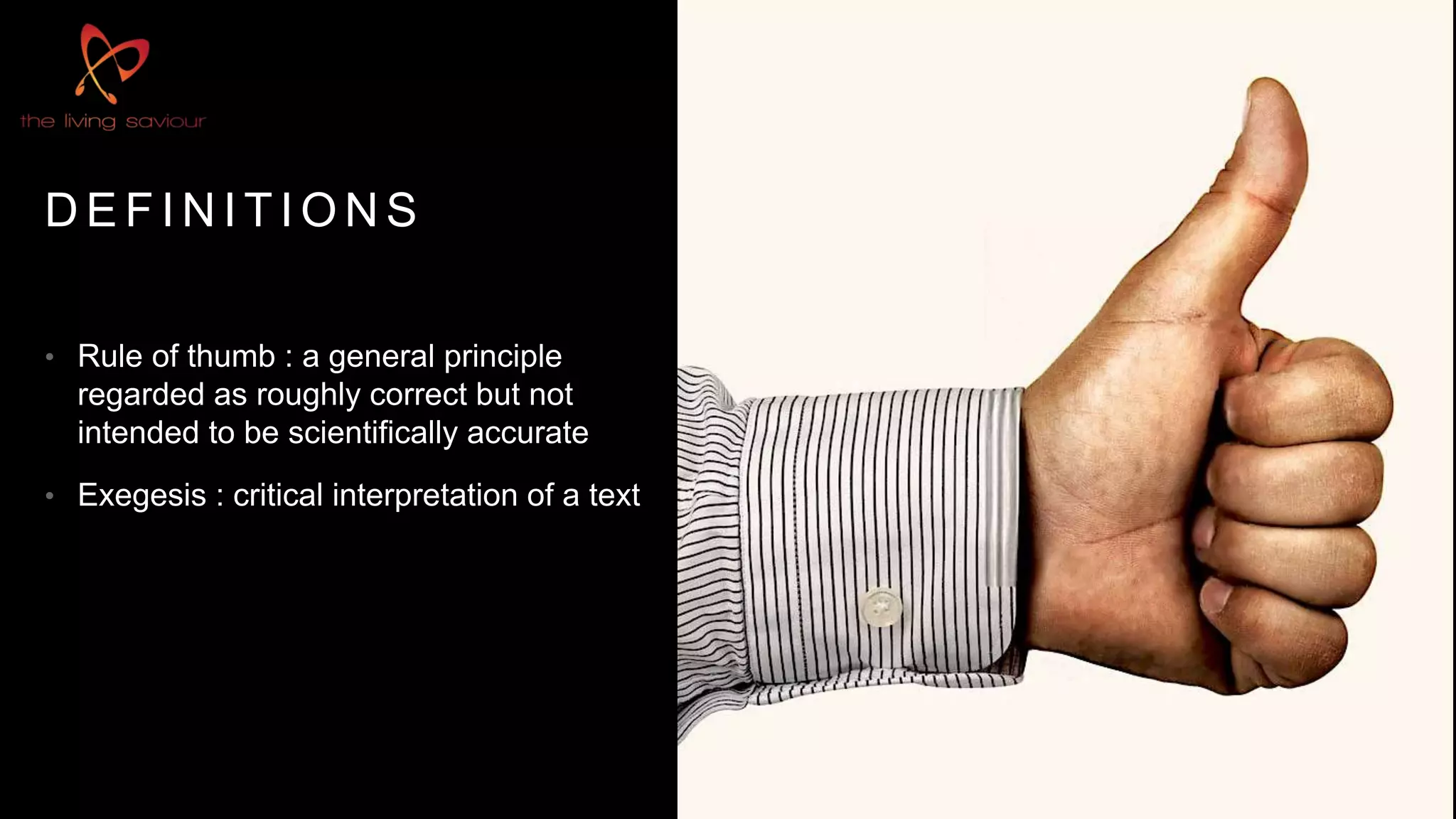 4 rule of thumbs bibilcal life principles' exegesis | PPT