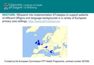 RESTORE Presentation (K. O'Donnell) | PPT