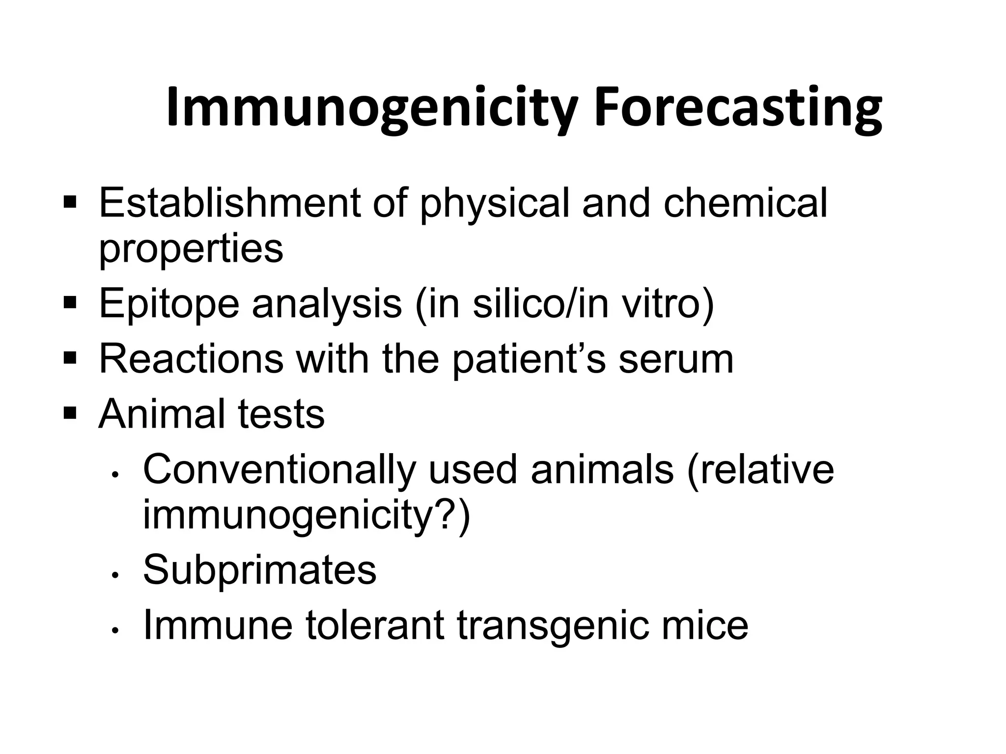 31. Immunogenicity of Biologicals: Clinical Consequences | PDF