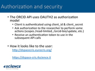 4Science presentes: ORCiD API Tutorial | PDF