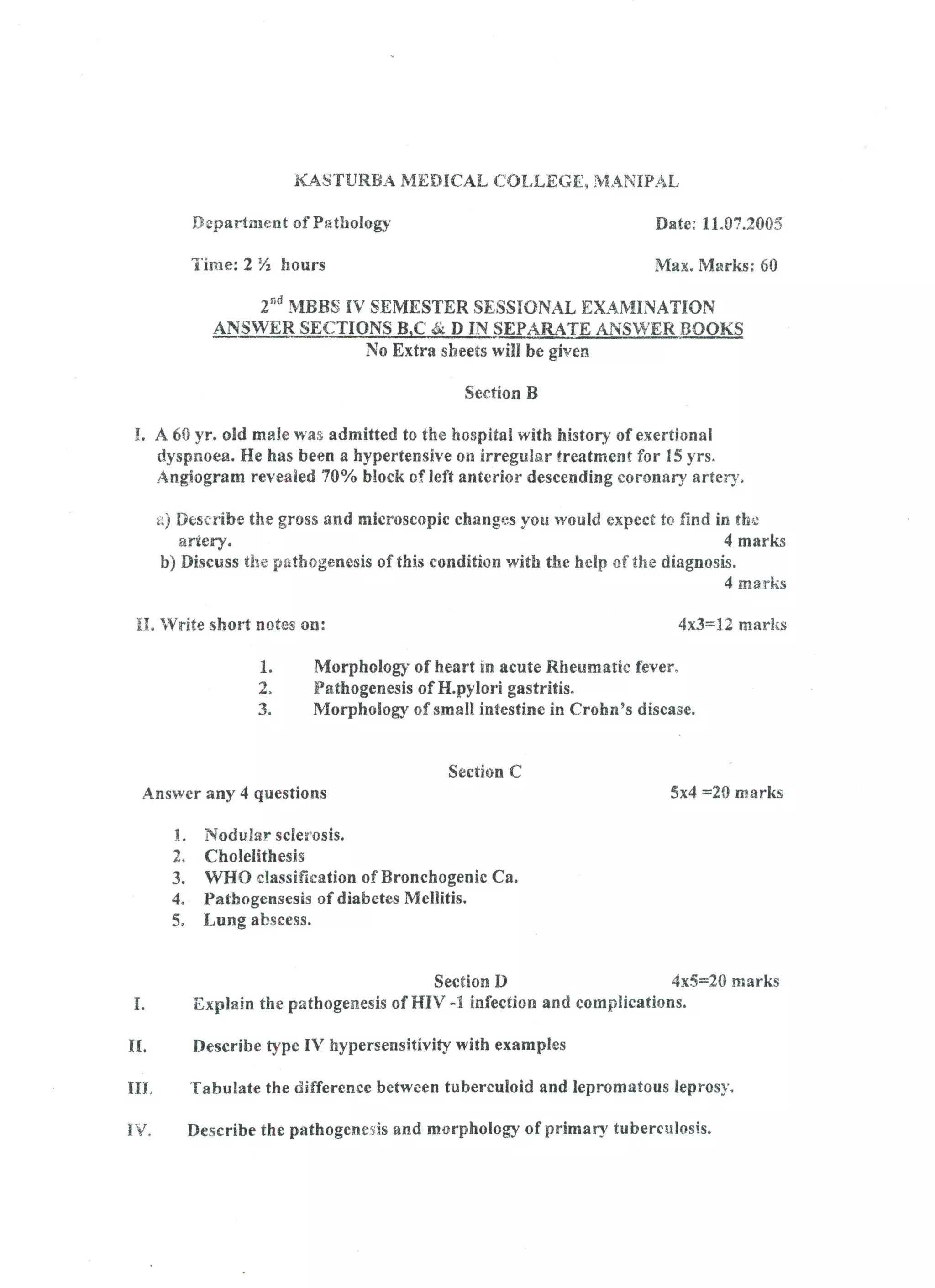 4 sem pathology - 2005 to 2010 1 | PDF