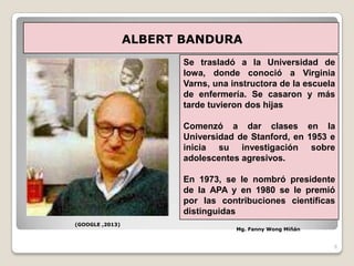ALBERT BANDURA Y LA TEORÍA DEL APRENDIZAJE SOCIAL - FANNY JEM WONG ...