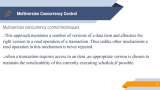 Multiversion concurrency technical timme | PPT