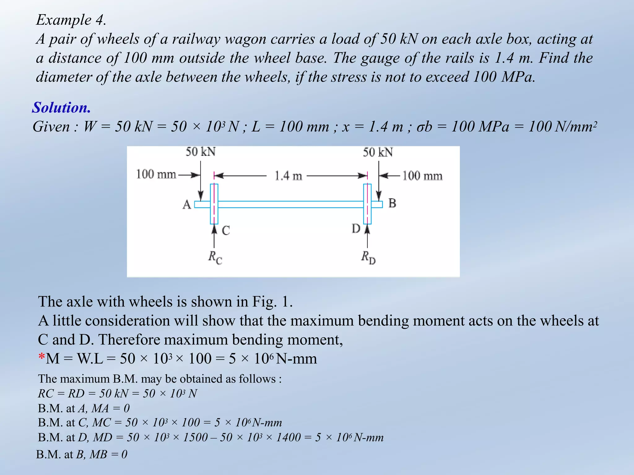 4 shaft problems on shaft bending moment only | PPTX