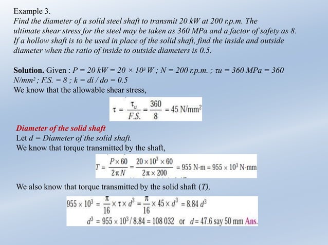 4 shaft problems on shaft bending moment only | PPTX