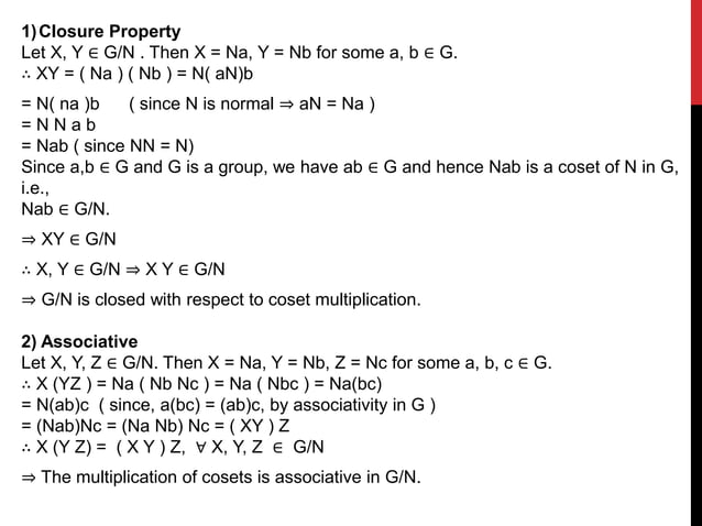 Quotient groups-Group theory | PPTX | Chemistry | Science