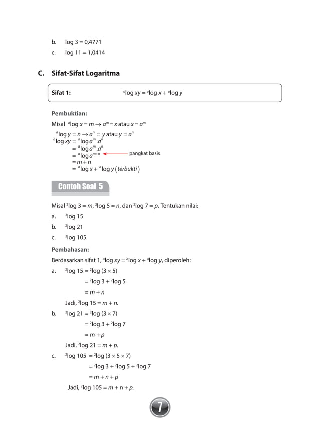 4 sifat sifat logaritma | PDF