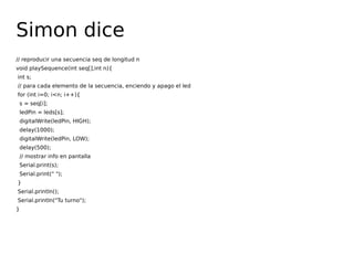 Práctica con Arduino: Simon Dice | PDF
