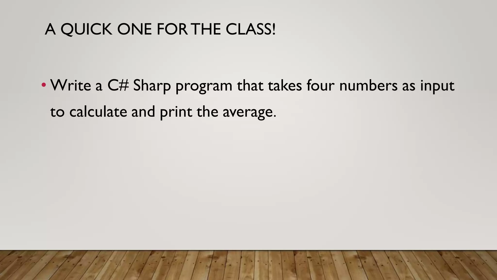 A simple program C# program | PPT