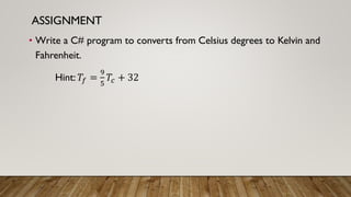 A simple program C# program | PPT
