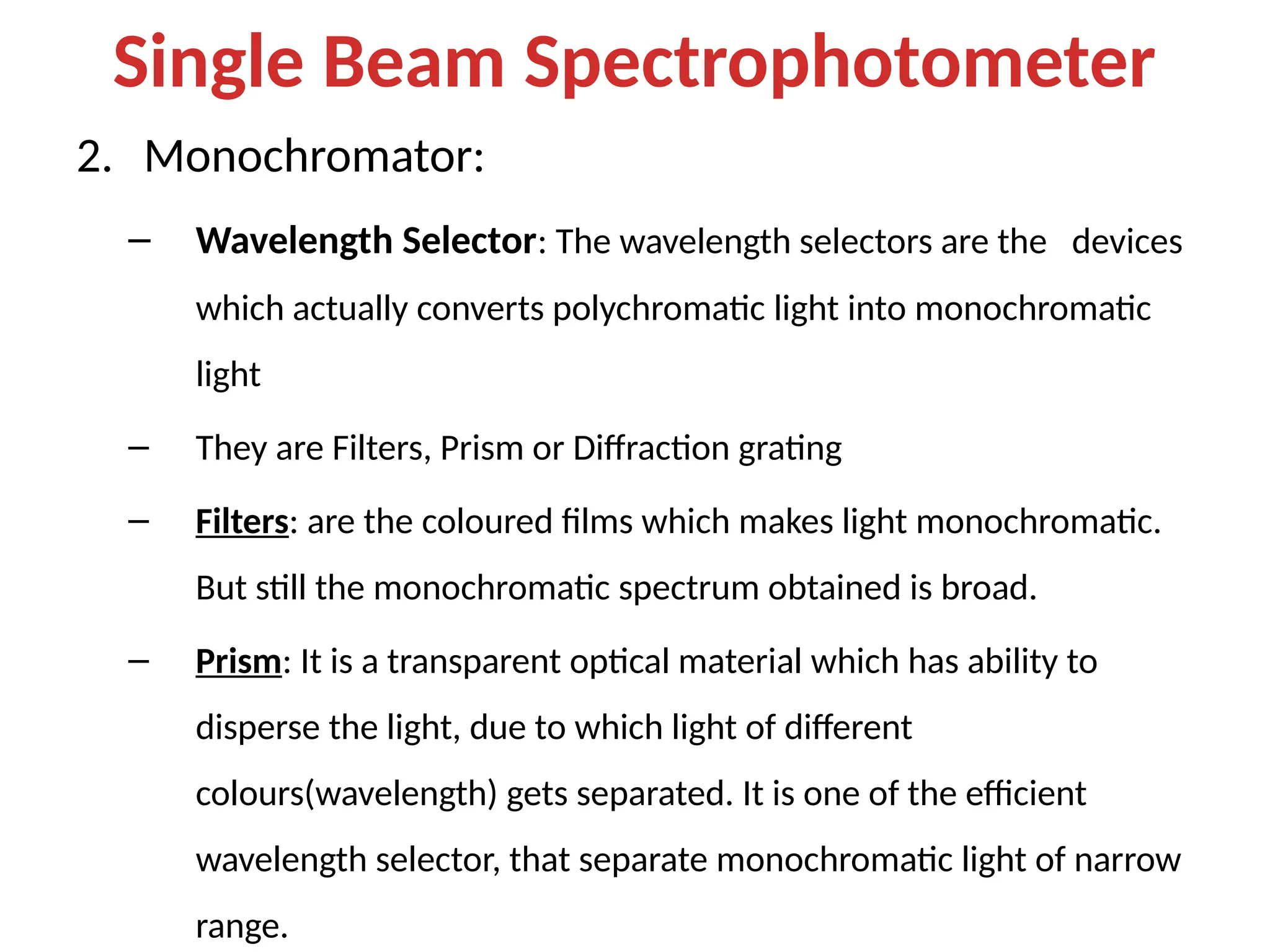 Single bean spectrometer physics content | PPTX