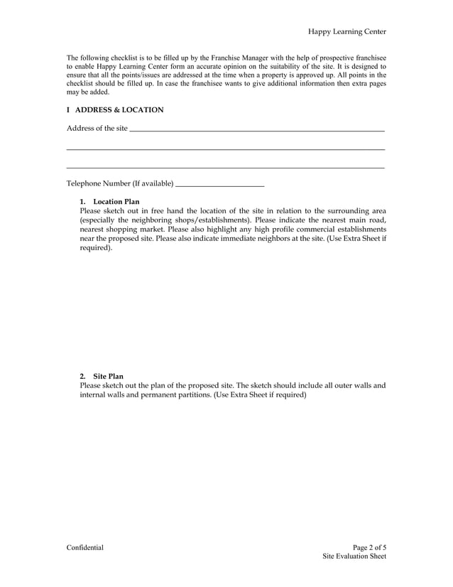 site evaluation form | PDF