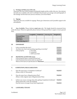 site evaluation form | DOCX