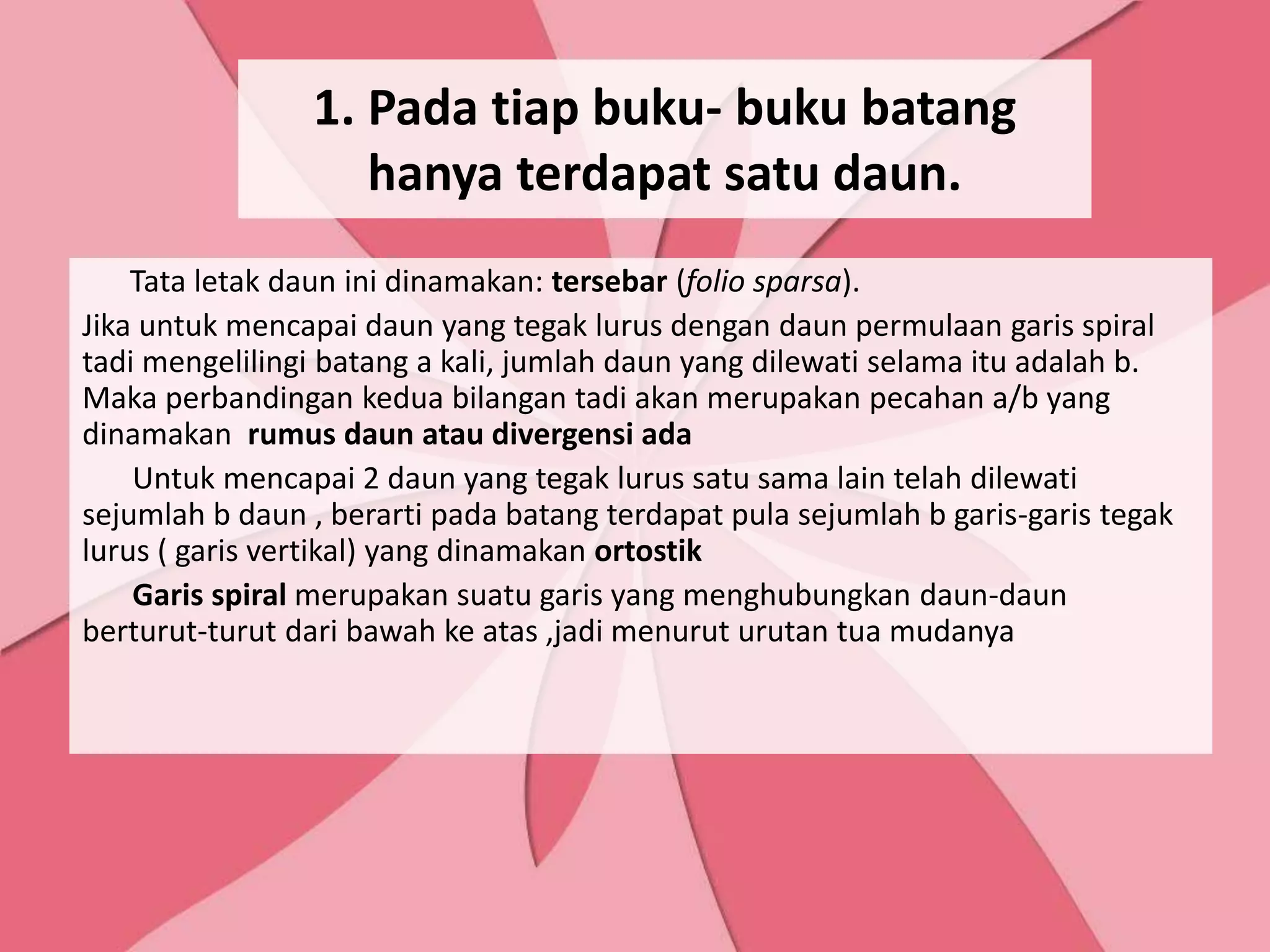 PPT Morfologi Tumbuhan - Tata Letak, Rumus, dan Diagram Daun | PPTX