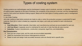 Different Types of Costing Systems in Management Accounting I | PPTX