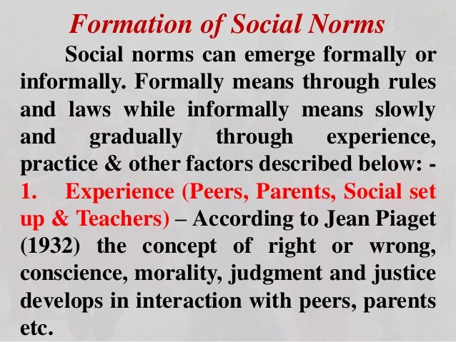 4 social norms; types and formation