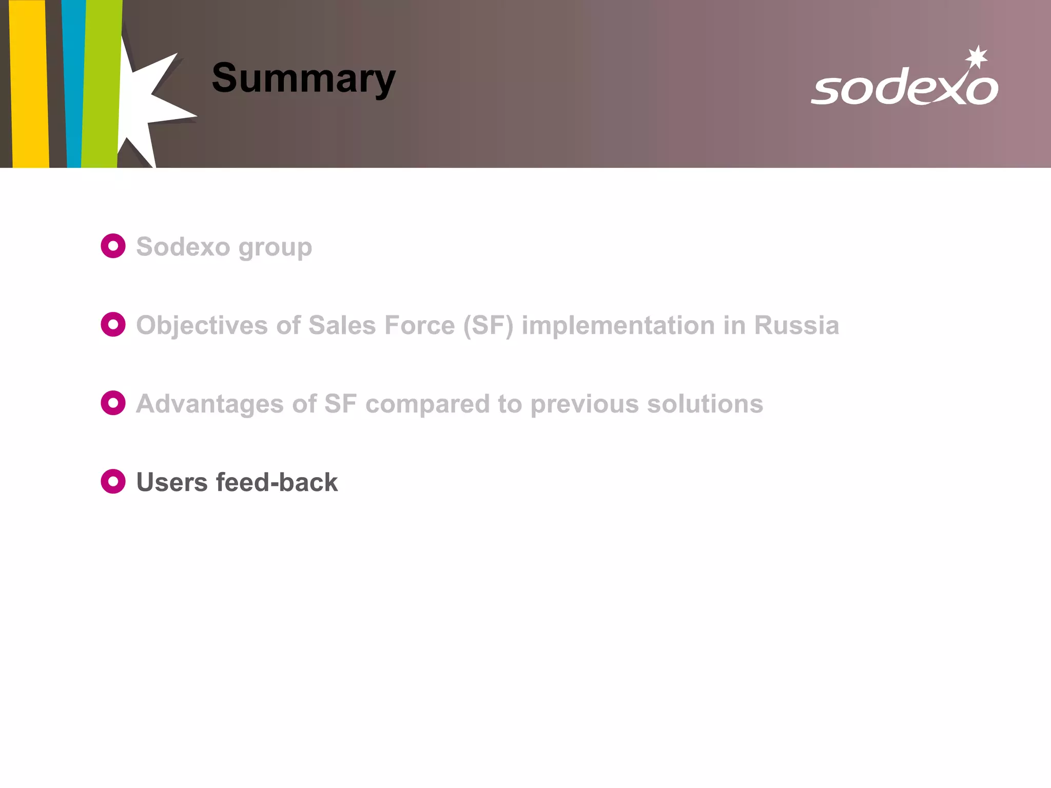 Sodexo Salesforce.com: Customer story | PPT
