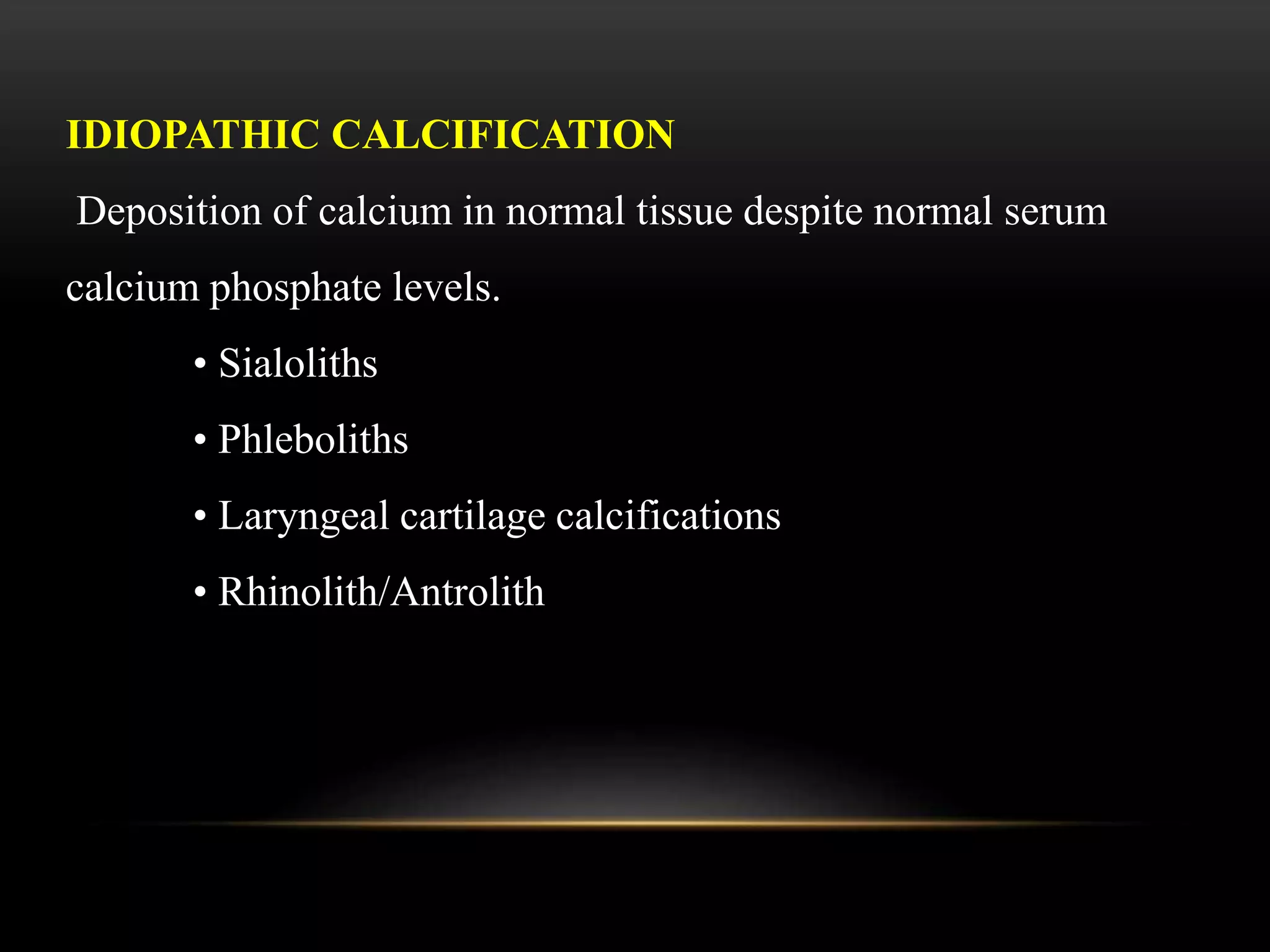 Soft tissue calcifications of the oral cavity | PPTX