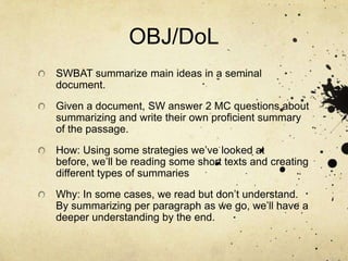 4 speeches -- summarizing seminal documents 10th grade English | PPT