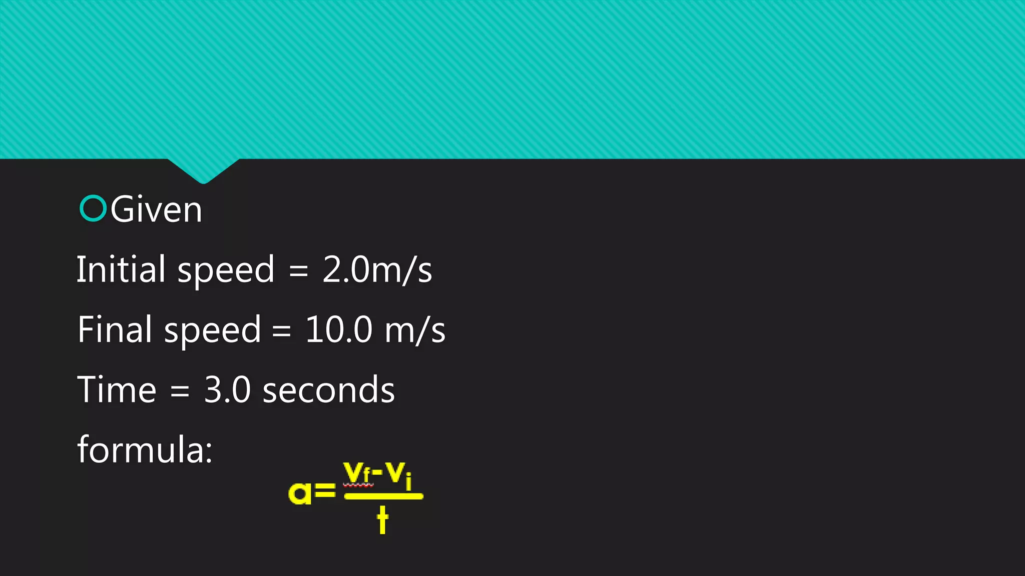 Speed, Velocity and Acceleration | PPTX