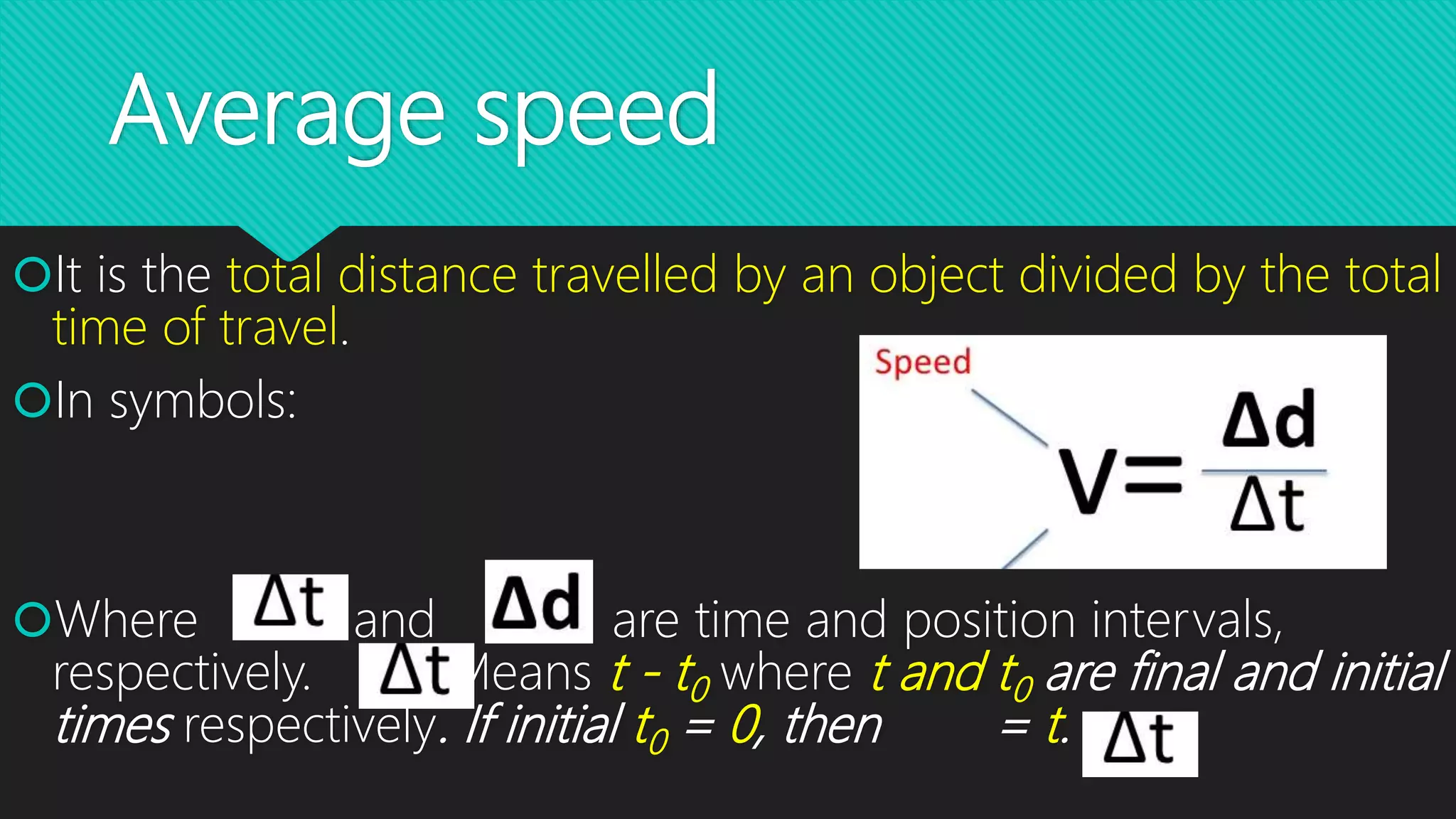 Speed, Velocity and Acceleration | PPTX