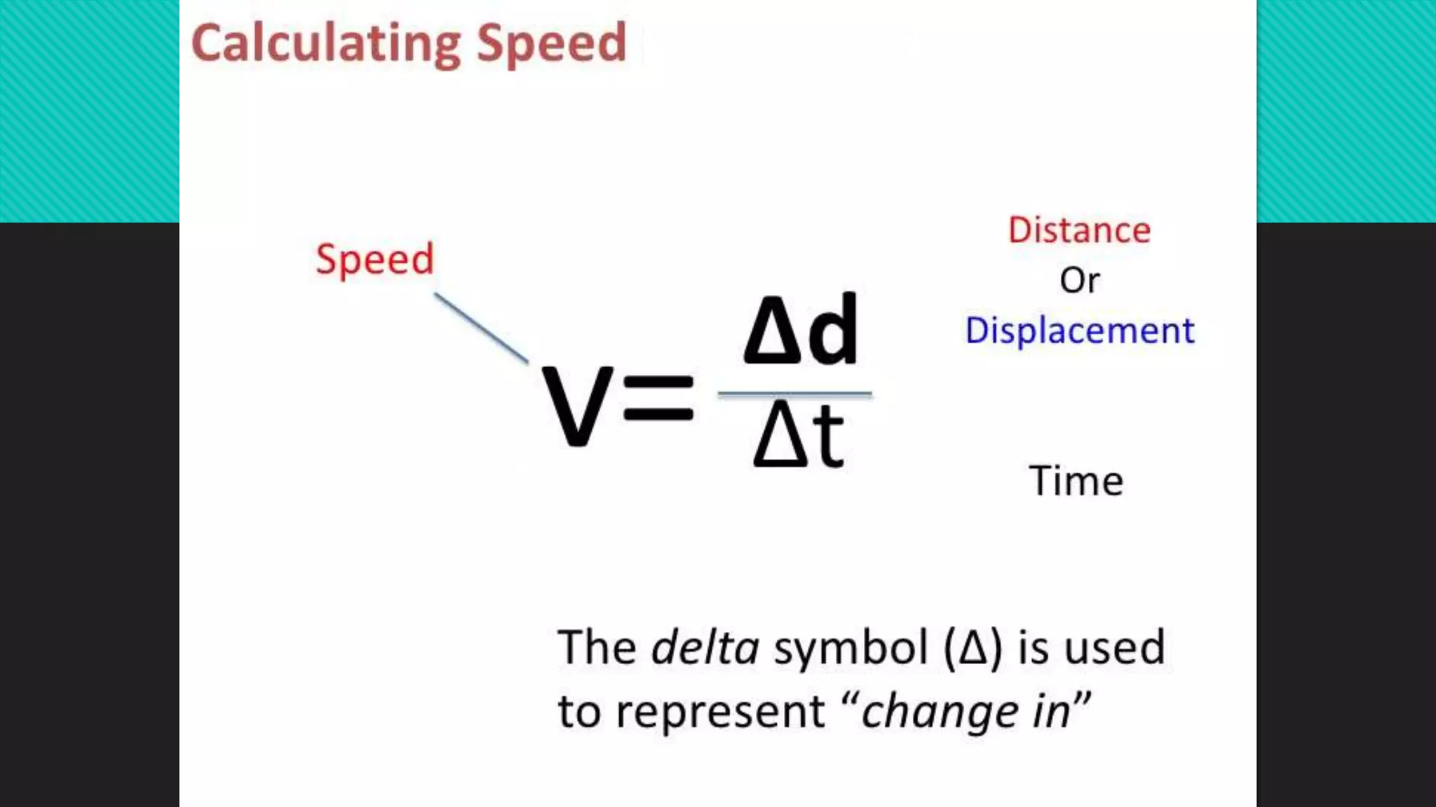Speed, Velocity and Acceleration | PPTX