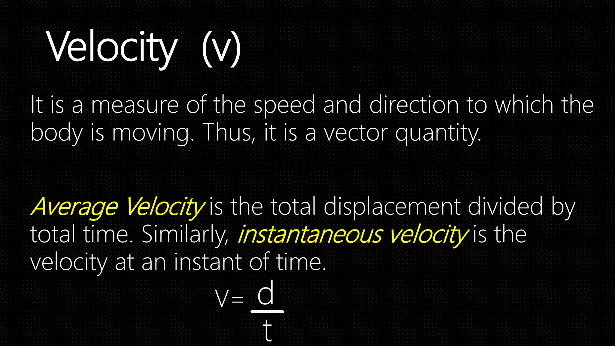 Speed, Velocity and Acceleration | PPTX