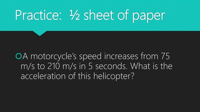 Speed, Velocity and Acceleration | PPTX