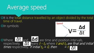 Speed, Velocity and Acceleration | PPTX
