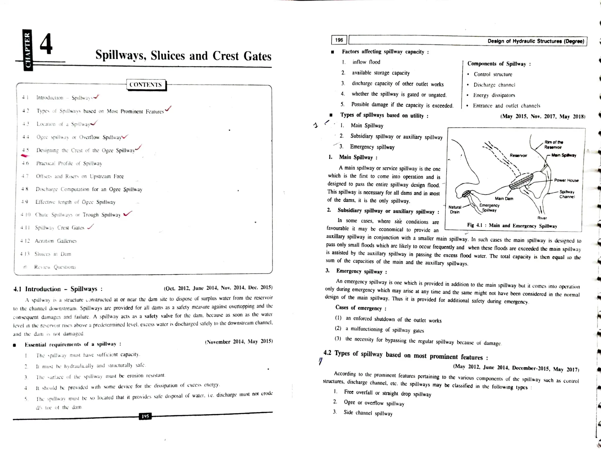 4 Spillway, Sluices and crest gates and how to construct it | PDF