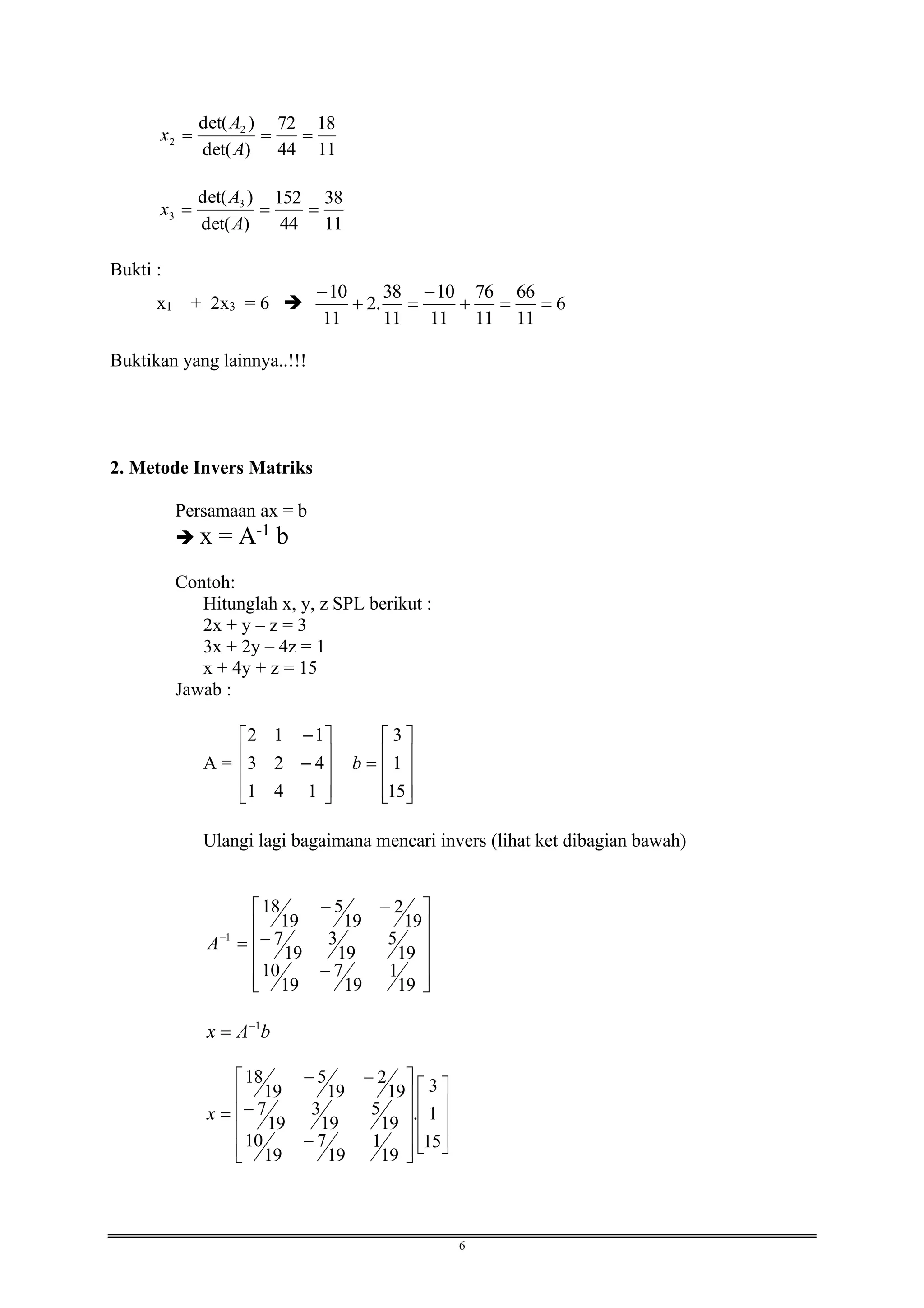 Sistem Persamaan Linear | PDF