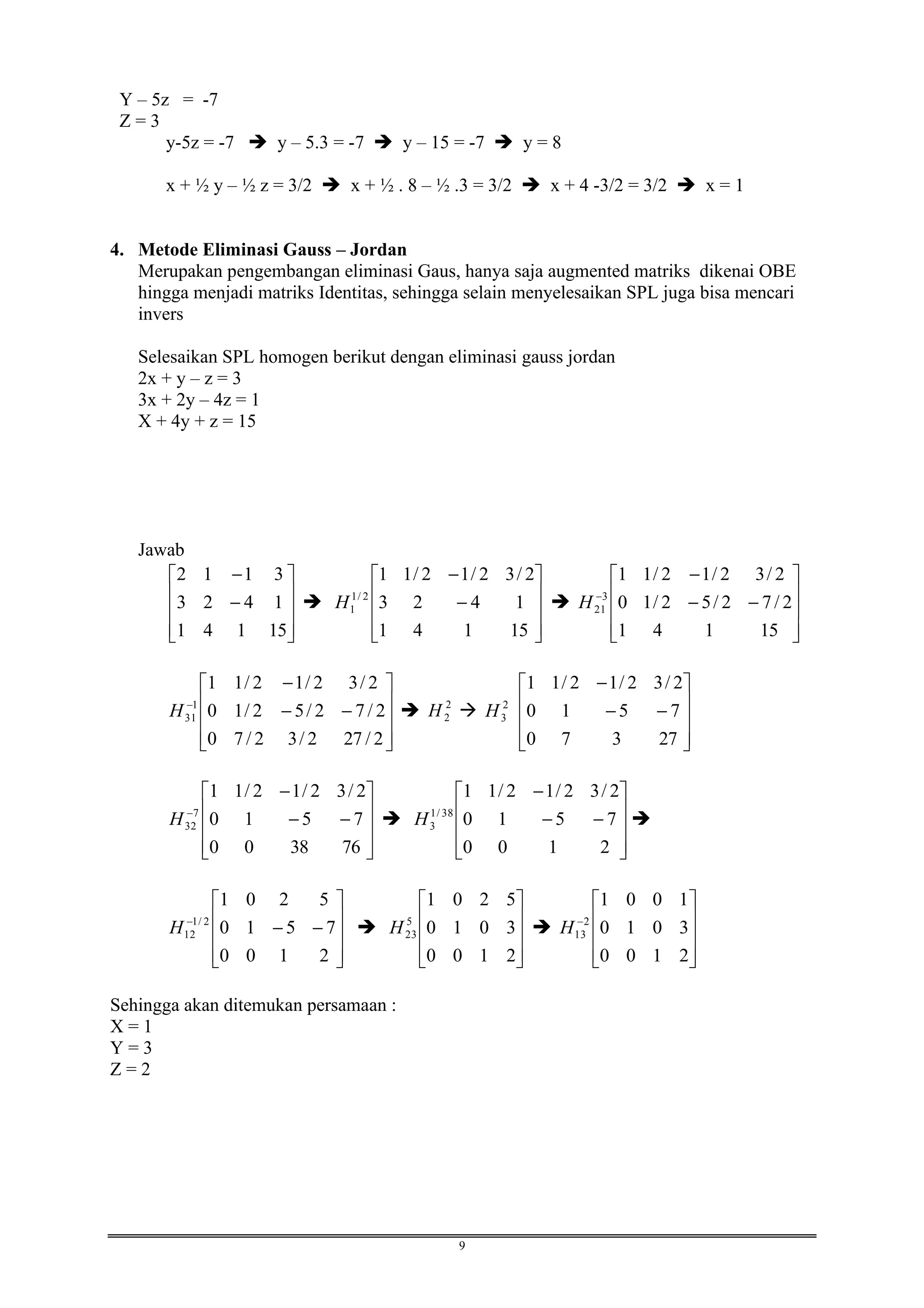 Sistem Persamaan Linear | PDF