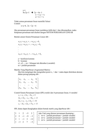 Sistem Persamaan Linear | PDF
