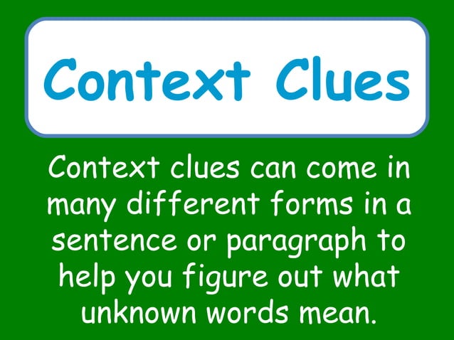 4 Sr Context Clues Teaching Points | PPT