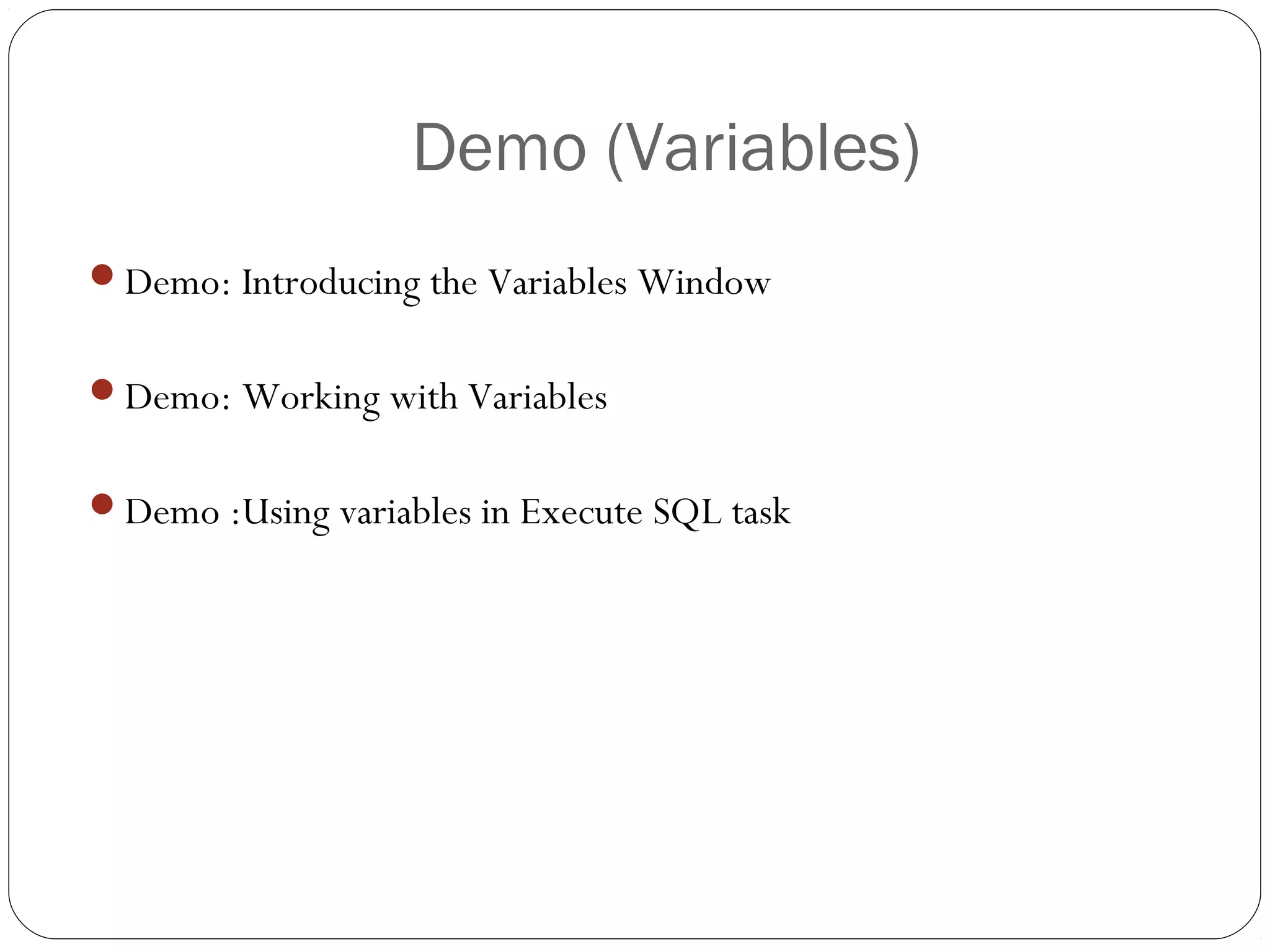 4\9 SSIS 2008R2_Training - Expression and Variables | PPT