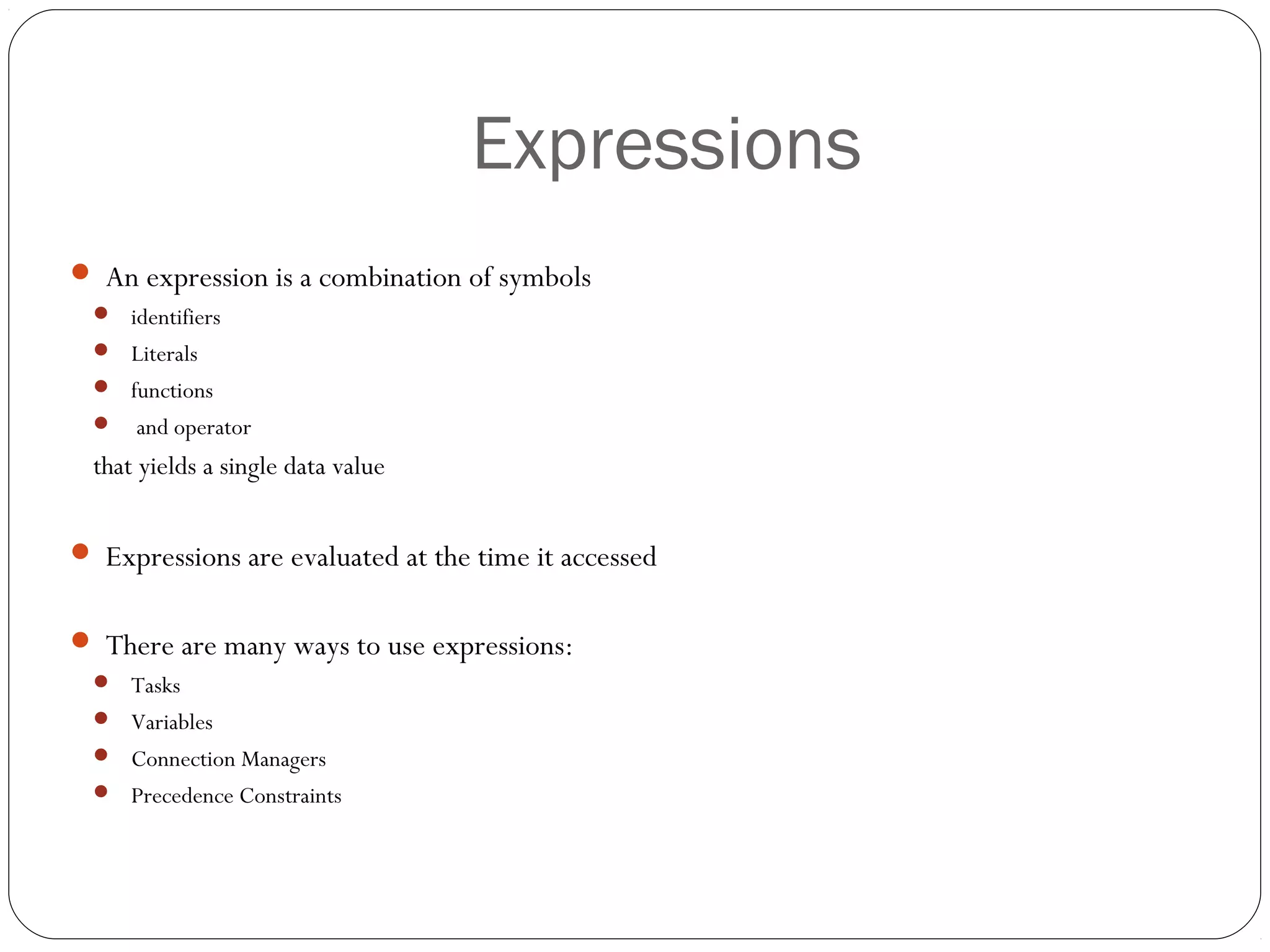 4\9 SSIS 2008R2_Training - Expression and Variables | PPT