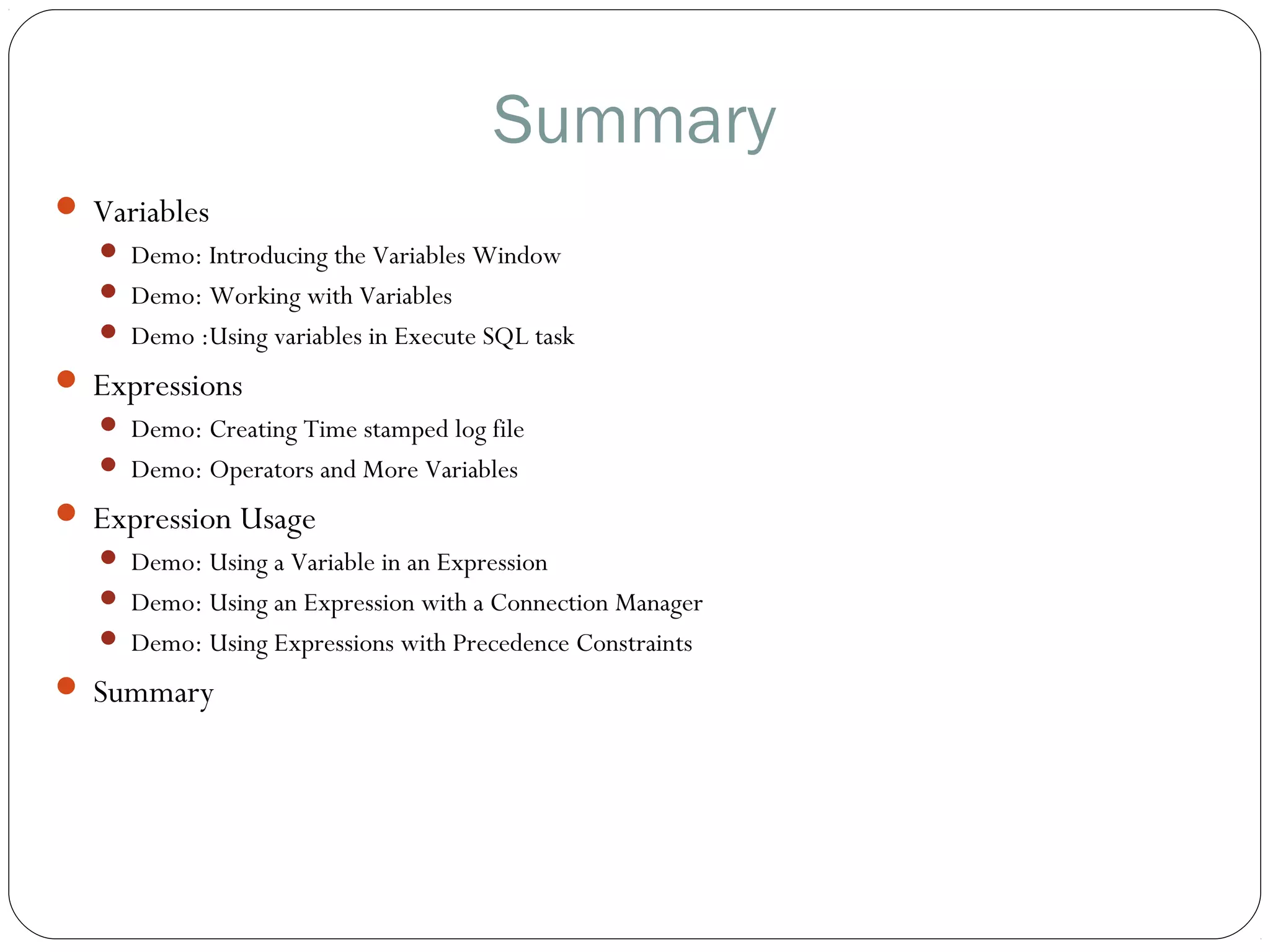 4\9 SSIS 2008R2_Training - Expression and Variables | PPT
