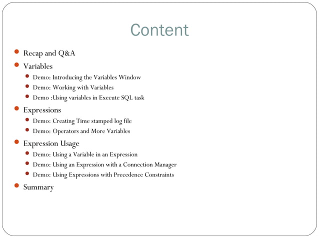 4\9 SSIS 2008R2_Training - Expression and Variables | PPT